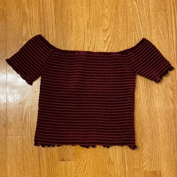 Aqua | Tops | Burgundy Off Shoulder Top | Poshmark